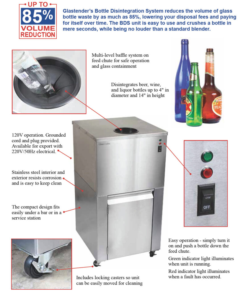 Glass Crushers - BDS Bottle Disintegration System - Compactors Inc