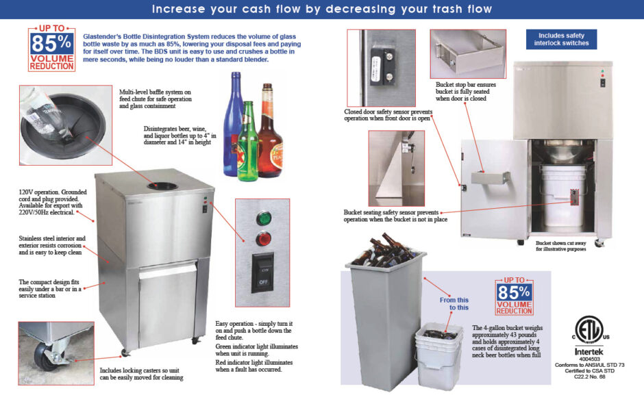 Glass Crushers - BDS Bottle Disintegration System - Compactors Inc